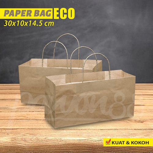 Jual Paper Bag Polos - Paper Bag Tali Kertas | 30x10x14.5 cm - COKLAT ...