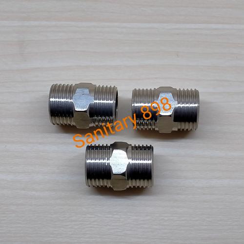 Jual Double Nepel 1/2 Inch stainless/ Double Nepel stainless fitting ...