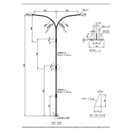 Jual Tiang Pju Octagonal 10M Double Parabola HDG 10 Meter - Jakarta ...