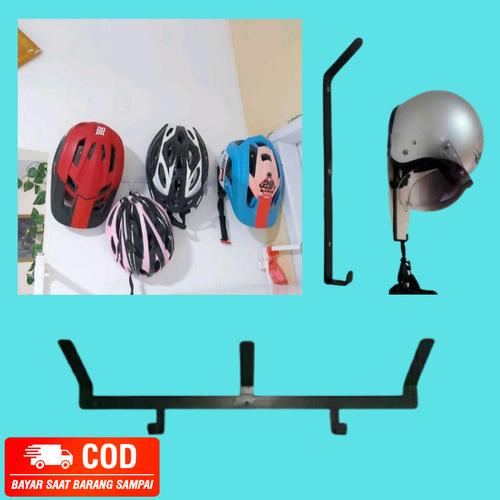 Jual Rak Helm Motor Serbaguna Single Dan Isi 3 / Helm Holder Wall Rack ...