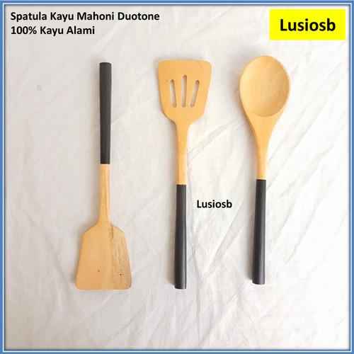 Promo Spatula Kayu Mahoni Duotone / Sutil Kayu / Wooden Spatula - Kotak ...