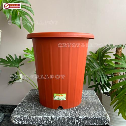 Jual pot bunga tanaman tinggi yogap YPT 25 merah bata - bahan tebal ...