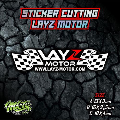 Jual Sticker Cutting LAYZ MOTOR Ukuran 13X3CM 15X3.5CM 18X4CM - Kab ...