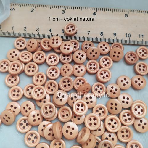 Jual [1 cm-Coklat Muda] Kancing kayu Classic empat lubang (vintage ...