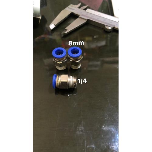 Jual Pc 8 - 02 ( fitting penumatic / nepel selang pu 8mm x 1/4" ) - Kab ...
