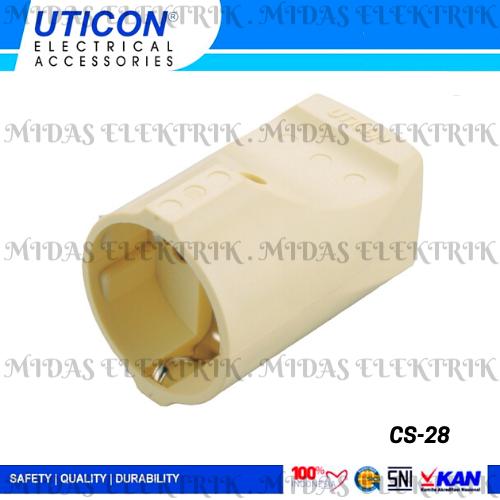 Jual Contra Kontra Steker Arde Bulat Colokan Listrik Uticon CS-28 CS28 ...