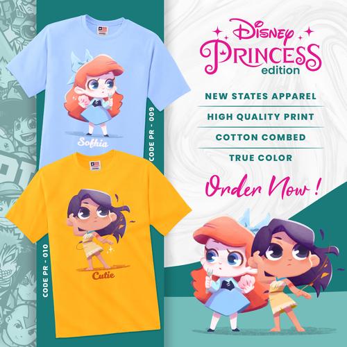 Jual PO3HARI BAJU KAOS CUSTOM ANAK TEMA PRINCESS / KAOS DISNEY PRINCESS ...