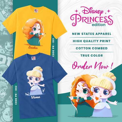 Jual PO2HARI BAJU KAOS CUSTOM ANAK TEMA PRINCESS / DISNEY PRINCESS ...