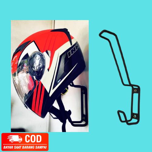 Jual Rak Gantung Helm Motor Simple Tempel Dinding / Helmet Holder Rack ...