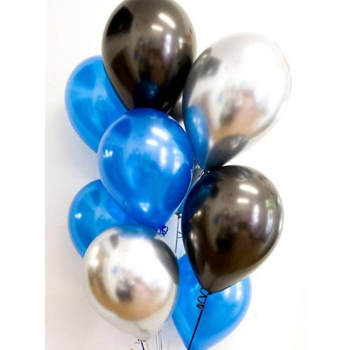 Jual [MINI SET] Balon Paket BIRU HITAM SILVER CHROME Dekorasi Backdrop ...
