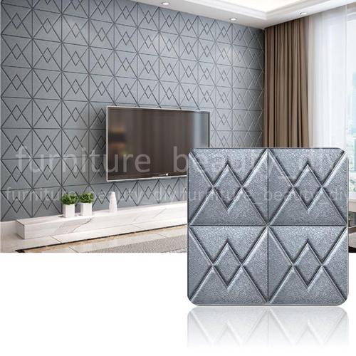 Jual wallpaper foam peredam panas dan suara motif segitiga silver ...