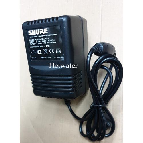 Jual NEW Charger Adaptor Mic Wireless Shure Power Supply 15V-17V 600mA ...