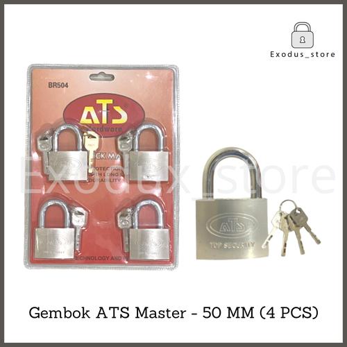 Jual Gembok pagar rumah Master Key ATS 50 MM X 4 leher pendek isi 4 pcs ...