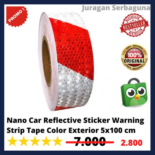 Jual Nano Car Reflective Sticker Warning Strip Tape Color Exterior ...