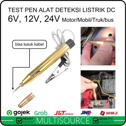 Jual Test Pen Tes Pen Alat Deteksi Listrik DC | Tespen Mobil Motor 12V ...