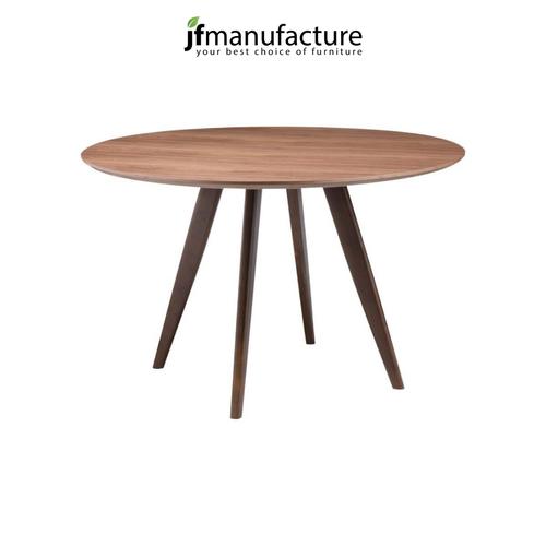 Jual MEJA MAKAN BULAT KECIL MINIMALIS MODERN WALNUT - KAYU JATI - Kab ...