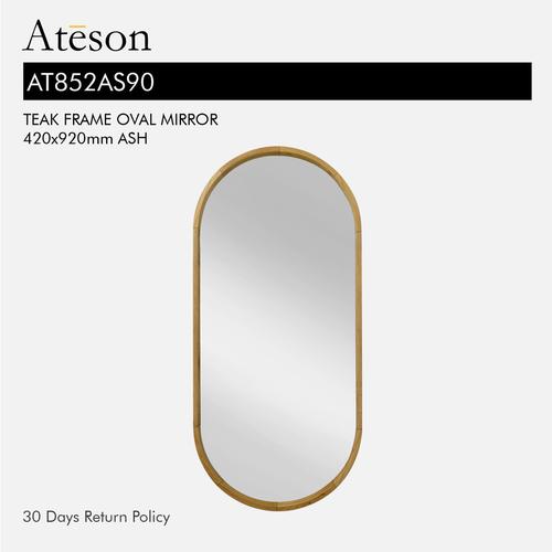 Jual ATESON AT852AS90 Kaca Cermin Oval Frame Kayu Cokelat Muda Jati ...