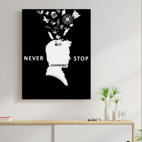Jual Poster Kayu "Never Stop Learning" Ukuran 30Cm x 20Cm - Kota ...