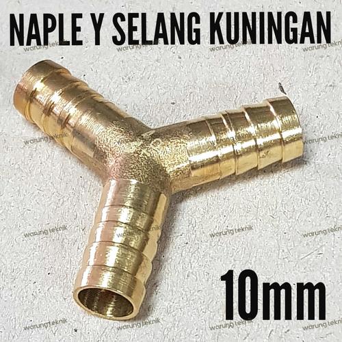 Jual NAPLE NEPEL SAMBUNGAN SELANG ANGIN Y 10 MM (5/16") KUNINGAN ...