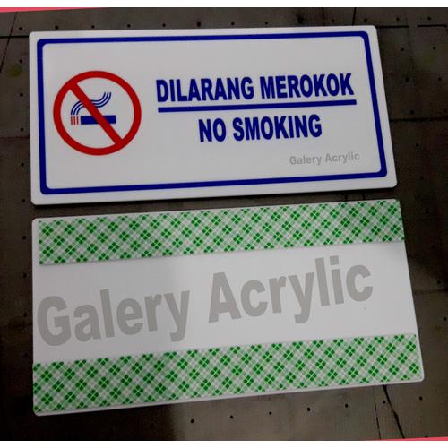 Jual SIGN LABEL ACRYLIC SIGN BOARD RAMBU DILARANG MEROKOK NO SMOKING ...