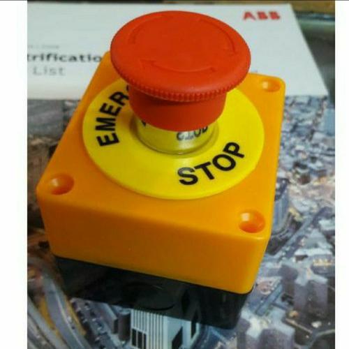 Jual Emergency Stop Push Button Merah + Box + Label Name - Putih ...