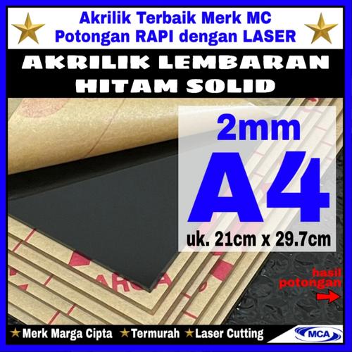 Jual AKRILIK lembaran HITAM SOLID 2mm uk. A4 / Marga cipta / Arcylic ...