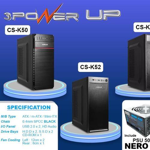 Jual Casing PC - ATX Gaming Power Up Coral Series + PSU 500w - Jakarta ...