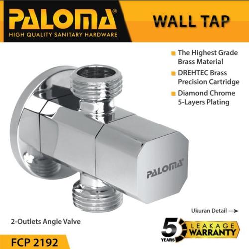 Jual PALOMA FCP 2192 GALLANT 1/2" 2-OUTLETS ANGLE VALVE STOP KRAN ...