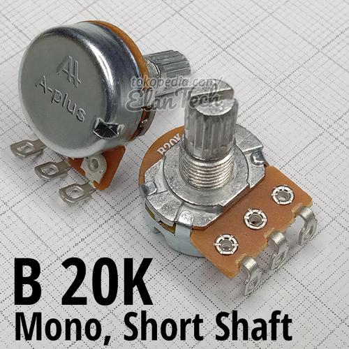 Jual B20K Potensio A-Plus Mono Short Shaft Potensiometer 20k 20kB ...