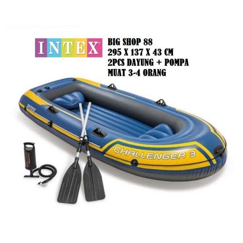 Jual INTEX 68370 PERAHU KARET INTEX CHALLENGER 3 INFLATABLE BOAT SET ...
