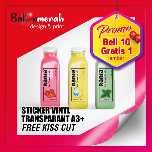 Jual Stiker Label Makanan Vinyl Transparan A3+ Free Kiss Cut - Kota ...