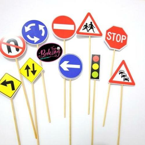 Jual Rambu Sign Lalu Lintas Topper Cupcake Birthday / Hiasan Kue Ultah ...