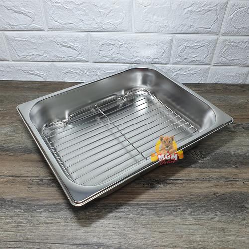 Jual Peniris gorengan 20x27 PLUS nampan 1/2 foodpan stainless Tinggi 6 ...