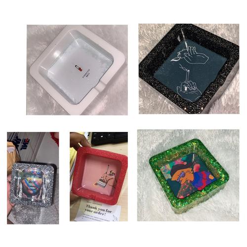 Jual CUSTOM ASBAK / ASHTRAY GAMBAR STICKER BAHAN RESIN + KACA - Kota ...