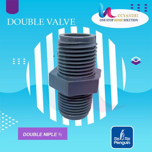 Jual Double Nipple Niple Nepel Nepple Valve 1/2 PVC Penguin Sambungan ...
