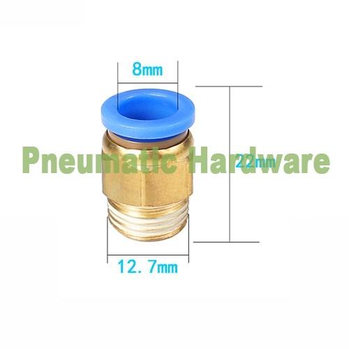 Jual PC8-02 Fitting Pneumatic Lurus Selang 8MM DRAT 1/4" MPC 08-02 KB52 ...