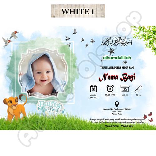 Jual Desain Nama Bayi - Cetak Poster Biodata Bayi - WHITE 1 - Jakarta ...