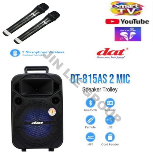Jual SPEAKER PORTABLE DAT 8 INCH DT-815 AS 2 MIC WIRELESS - Jakarta ...