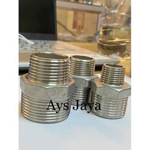 Jual Double Nepel Reducer Stainless 304 3/4 x 1/4 " inchi - Jakarta Barat - AYS Jaya | Tokopedia