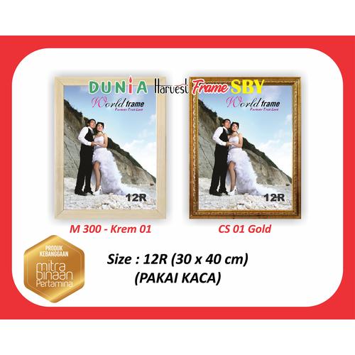Jual 12R Frame Foto, Pigura, Bingkai Ukiran M300 Krem01 & CS01 Gold ...