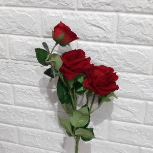Jual DEKORASI TANAMAN BUNGA MAWAR MERAH BELUDRU HIAS ARTIFICIAL TP87 ...