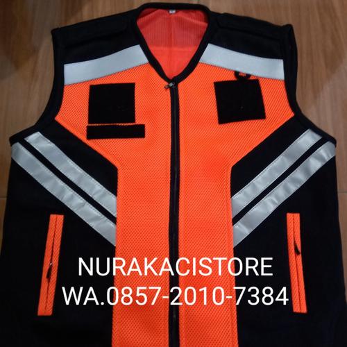 Jual Rompi Jaket Safety Kerja Proyek Lapangan - oren hitam, XL - Kab ...