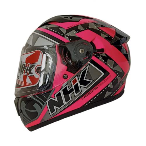 Jual HELM NHK FULL FACE NHK GP PRIME MOTIF FORTIUS PINK FLUO SILVER - M ...