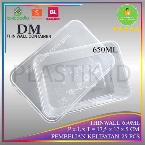 Jual KOTAK MAKAN PLASTIK 650ML THINWALL THIN WALL BOX TEMPAT MAKANAN ...
