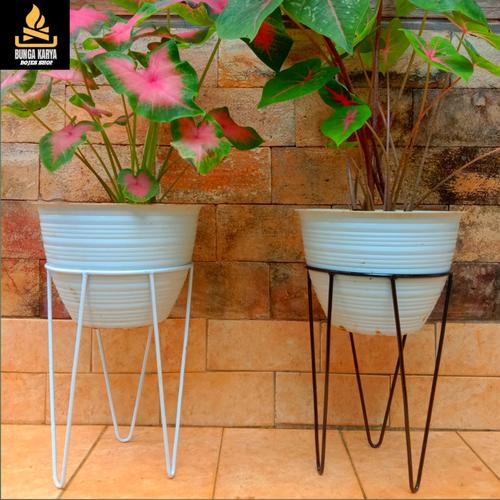 Jual Standing pot bunga murah bahan besi - Putih, dm.15xT.20 - Kota ...
