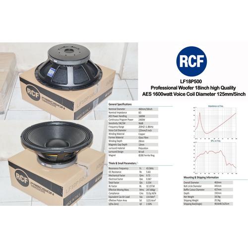Jual SPEAKER RCF 18 INCH LF18P500 LF 18 P500 LF18 P500 KOMPONEN SPK ...