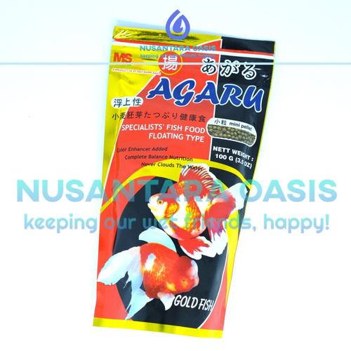 Jual MAKANAN PAKAN IKAN HIAS MAS KOKI AGARU FLOATING SINKING TYPE 100 ...