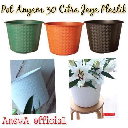 Jual POT MOTIF ANYAM ROTAN. NO. 30 . CITRA JAYA PLASTIK. TANAMAN BUNGA ...