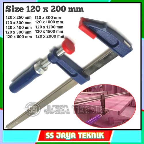 Jual Clamp F kayu Original 120 x 200 mm / Alat press kayu 120 x 200 mm ...