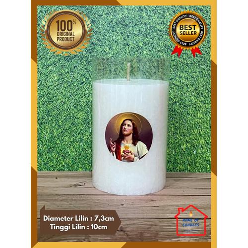 Jual Lilin Doa Rohani Yesus dan Maria | Lilin Altar Pillar Putih D7,3/ ...